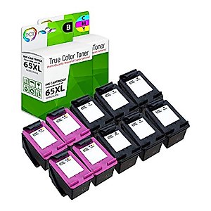 TCT Compatible Ink Cartridge Replacement for HP 65XL 65 XL Works with HP Deskjet 3720 3721 3730 Printers (6 Black N9K04AN, 4 Tri-Color N9K03AN) - 10 Pack