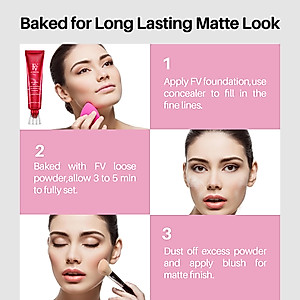FV Translucent Loose Face Powder, Long Lasting & Lightweight Setting Powder with Matte Finish, Fine Powder for Natural Look, Minimizing Pores and Fine Lines Baking Powder 0.35oz (10g)