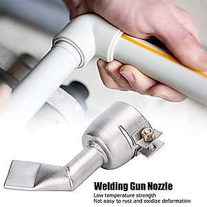 Welding Gun Nozzle, 2Pcs 120 Degree Stainless Steel Hot Air Gun Nozzle, Flat Nozzle Welding Heat Gun Accessories, for Welding PP PVC Plastic Sheet