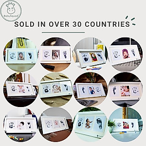 Baby Prints Newborn Handprint and Footprint Picture Frame Keepsake Kit, 13.5 x 7 INCHES (Large Size), Mess-Free Ink Pad Included | Gift for New Parents for Babyshower | Photo Keepsake