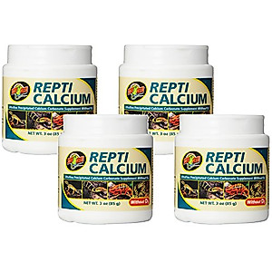 Zoo Med Calcium Without Vitamin D3 Reptile Food, 3-Ounce (4 Pack)
