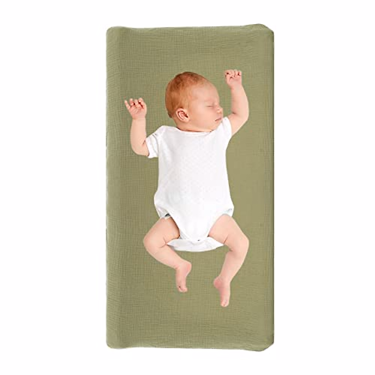 WskLinft Baby Changing Table Cover Soft Soft Comfy Bassinet Pad for Daily Army Green M