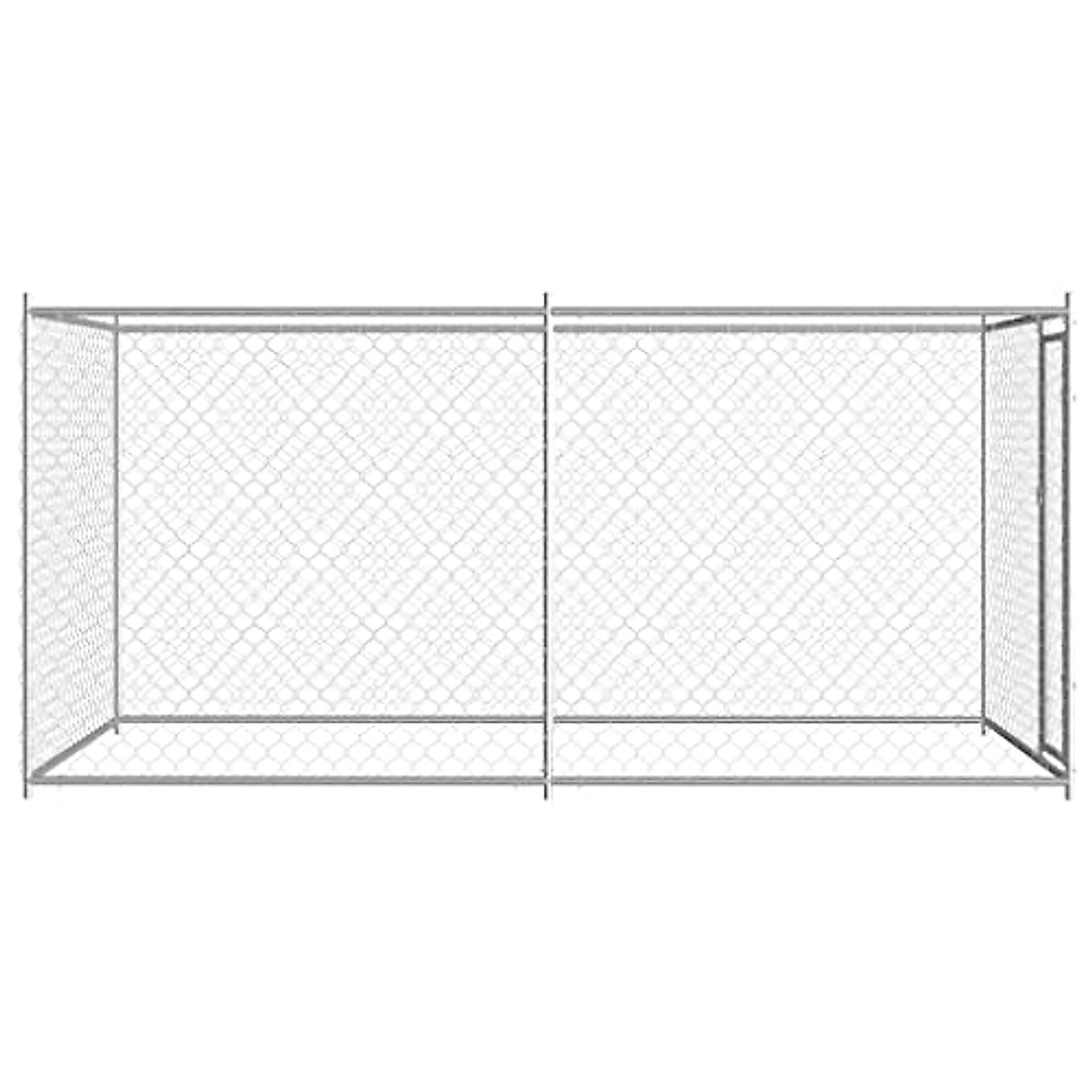 vidaXL Outdoor Dog Kennel Dog Pet House Playpen Animal Dog Supply Enclosure Fencing Panel Metal Weather-resistant Easy to Assemble 150.4"