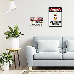 Mad Scientist Wall Decor - 8x12 Metal Sign for Science Fans