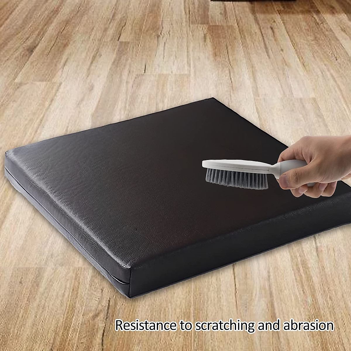 Ptosziav Leather Thick Not-Slip Chair Pads Memory Foam Chair Seat Cushion Removable Chair Padding for Office Dining Chair(Black 40cm/16in)