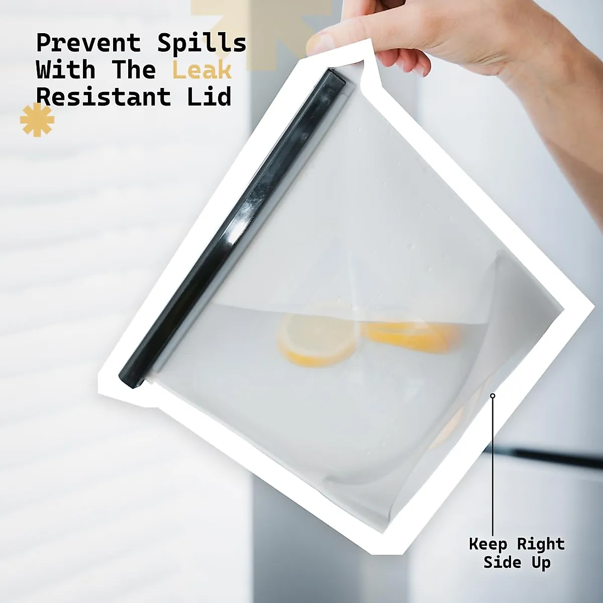 Silicone Storage Bags - 4 Pack Reusable Bags for Food Storage - 2 Medium & 2 Small Silicone Snack Bags - Reusable Ziploc Bags Ideal for Storage and Organization - Silicone Food Storage Bag by Knivi