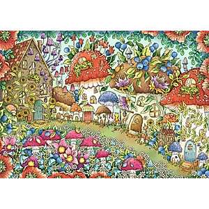 Ravensburger Floral Mushroom Houses 1000 Piece Jigsaw Puzzle for Adults & Kids Age 12 Years Up