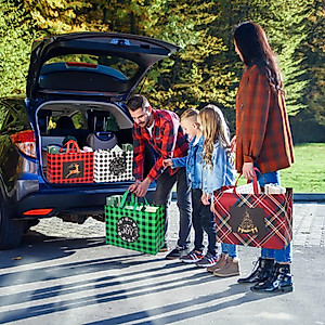 12PCS Extra Large Christmas Gift Bags, 16.9"×12.6"×7.1”, Reusable Christmas Tote Bags with Handle Non-Woven Christmas Bags for Gifts Wrapping Xmas Holiday