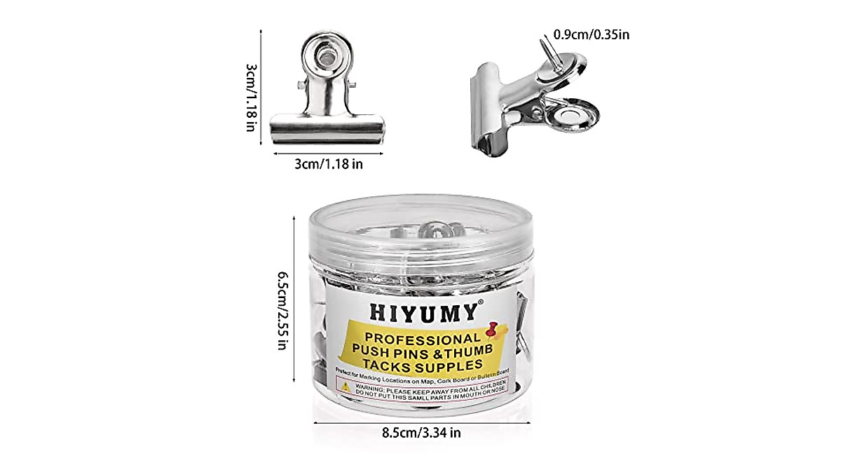30 Heavy Duty Push Pin Clips for Office & Home Use