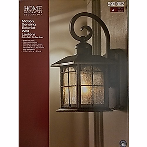 Home Decorators Collection Brimfield 180-Degree 1-Light Aged Iron Motion-Sensing Outdoor Wall Lantern
