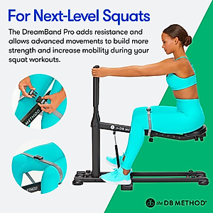 The DB Method DreamBand Pro Squat Resistance Band, Low Impact, Targets Hip Stabilizer Muscles, Workout Exercise Bands for Home Gym Workout Equipment, Proper Squat Form and Glute Activation, 45lb, Gray