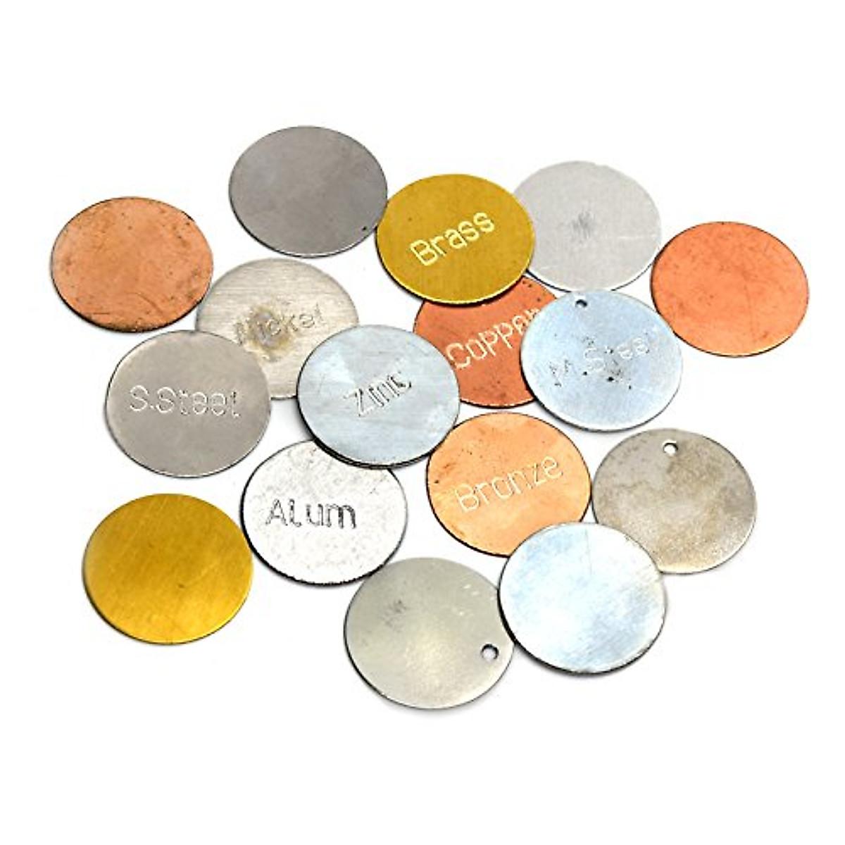 Set of Metal Discs (Set of 16), Metal Identification Kit, Magnetic and Non-Magnetic, Educational - Eisco Labs