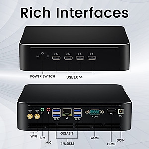 BOESIIPC Mini Desktop PC, Mini Computer i9-9880H Windows 11 Pro, 64G DDR4 RAM/1T M.2 SSD, 4K, USB3.0, HDMI, COM, WiFi, BT4.0