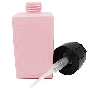 naildrobe 2 PACK One- Touch Pump Dispenser Bottles for Acetone, Rubbing Alcohol, Toner, Makeup Remover, etc (includes 2 colors, total 2 Pack)