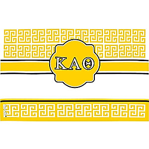 Tervis Fraternity - Kappa Alpha Theta Geometric Tumbler with Wrap and Yellow Lid 16oz, Clear