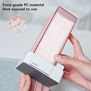 Automatic Cotton Pad Dispenser, Automatic Cotton Pad Holder Press Out Makeup Cotton Square Holder Dispenser for Pads (White)