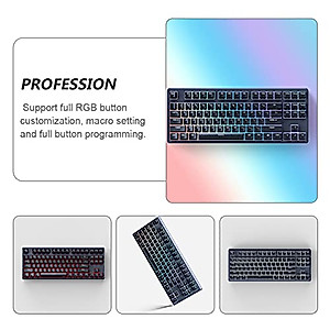 OSALADI RGB Keyboard Mechanical Keyboard Keypad USB Gaming Keyboard 87 Keys Keyboard Combo Cordless Mechanical Keyboard Set for PC Laptop Mechanical Keyboard Mice Mechanical Keyboard