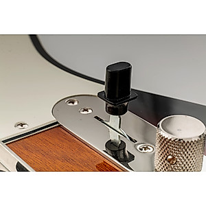 Musiclily Pro Inch Size Top Hat Guitar Telecaster Switch Tips 3-Way Pickup Selector Switch Knobs for US Fender Tele Style, Black (Set of 2)