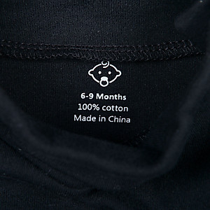 ROMPERINBOX Solid Black Baby Turtleneck Bodysuit Long Sleeve Outfits (Black,18-24 Months)