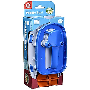 Green Toys Paddle Boat, Blue/Grey 4C - Pretend Play, Motor Skills, Kids Floating Bath Toy Boat Vehicle. No BPA, phthalates, PVC. Dishwasher Safe, Recycled Plastic, Made in USA.