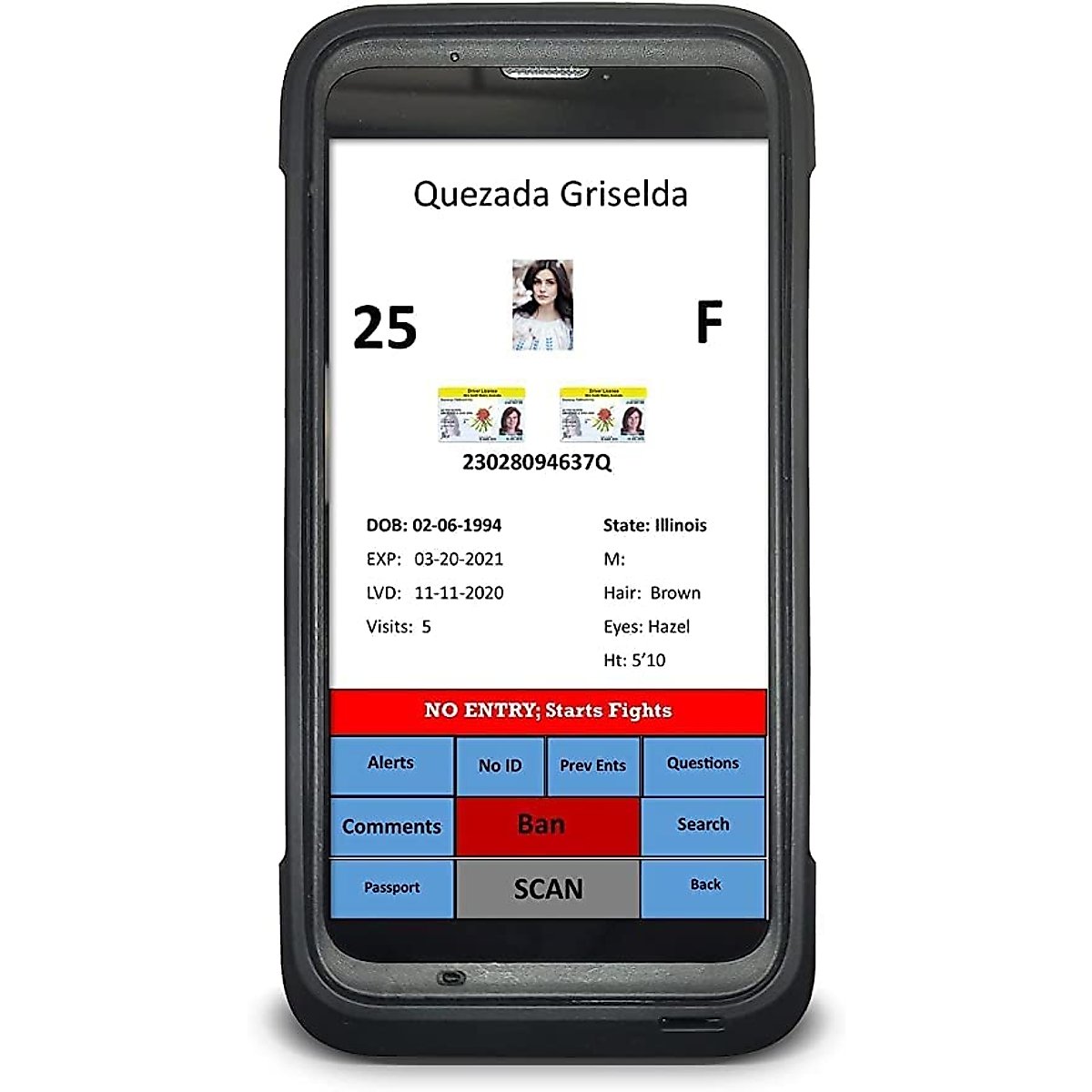 ID Scanner - Drivers License and Passport Scanner and Reader - Age Verification and Customer Management - Quantum Edge V3 Includes Handheld Scanner, Outer Carry Case, & Accessories