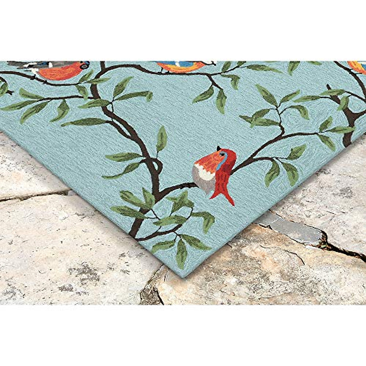 Liora Manne 2270/04 Aqua Ravella Bird on Branches Indoor/Outdoor Rug, 2' X 3', Blue
