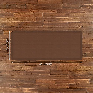 NewLife by GelPro Anti-Fatigue Designer Comfort Kitchen Floor Mat, 20x48”, Grasscloth Java Stain Resistant Surface with 3/4” Thick Ergo-foam Core for Health and Wellness
