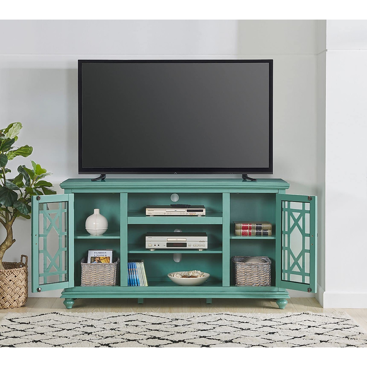 Martin Svensson Home Elegant Antique Teal 2 Door 63" TV Stand