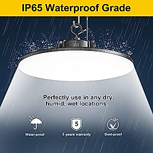 UFO LED High Bay Light 240W 36,000LM AC100-277V Up and Down Lighting 0-10V Dimmable 5000K Daylight Low Bay LED Lights UL/DLC Listed 6' Cable Alternative to 1000W MH/HPS for Garage Factory Warehouse