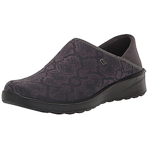 BZees Womens Getaway Slip-On Sneaker Grey Snake Print 7.5 M