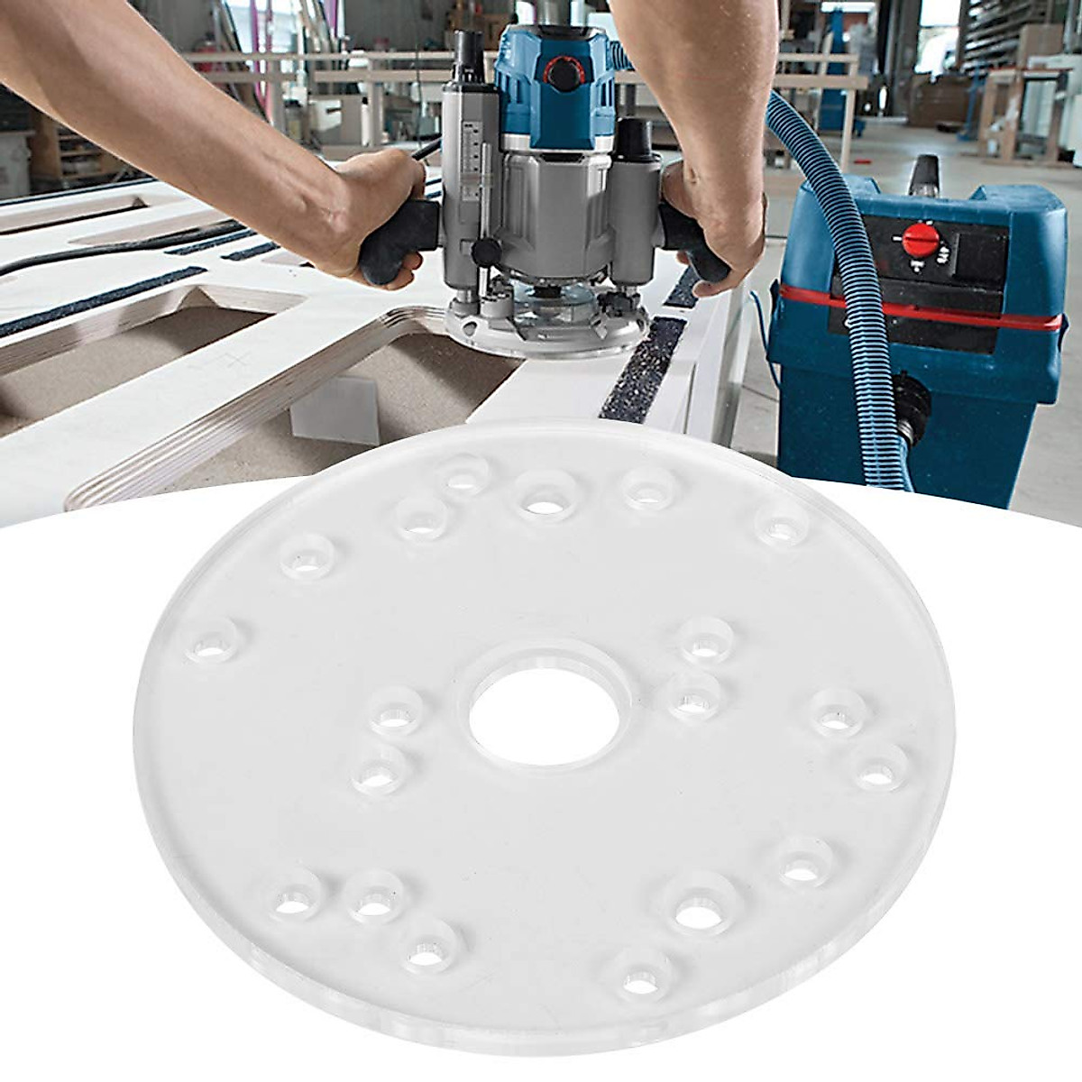 Universal Router Table Base Plate Router Acrylic Base Plate with Centering Pin Screws for Bosch Makita Ryobi
