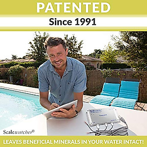 Scalewatcher 5 Waterproof Electronic Descaler | USA Made & Patented Hard Water Softener/Conditioner Alternative | 700mA Salt-Free Electric Limescale Remover for Swimming Pool, Irrigation & More