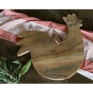 Foreside Home & Garden Wood Hen Shaped Kitchen Serving Cutting Board