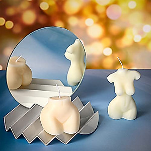 2 Pieces Body Soy Candles Torso Aesthetic Candle Bubble Candle Body Shaped Candles Female Body Candle Bottom Shaped Candles for Living Room Bedroom Bathroom Home Table Decoration (White)