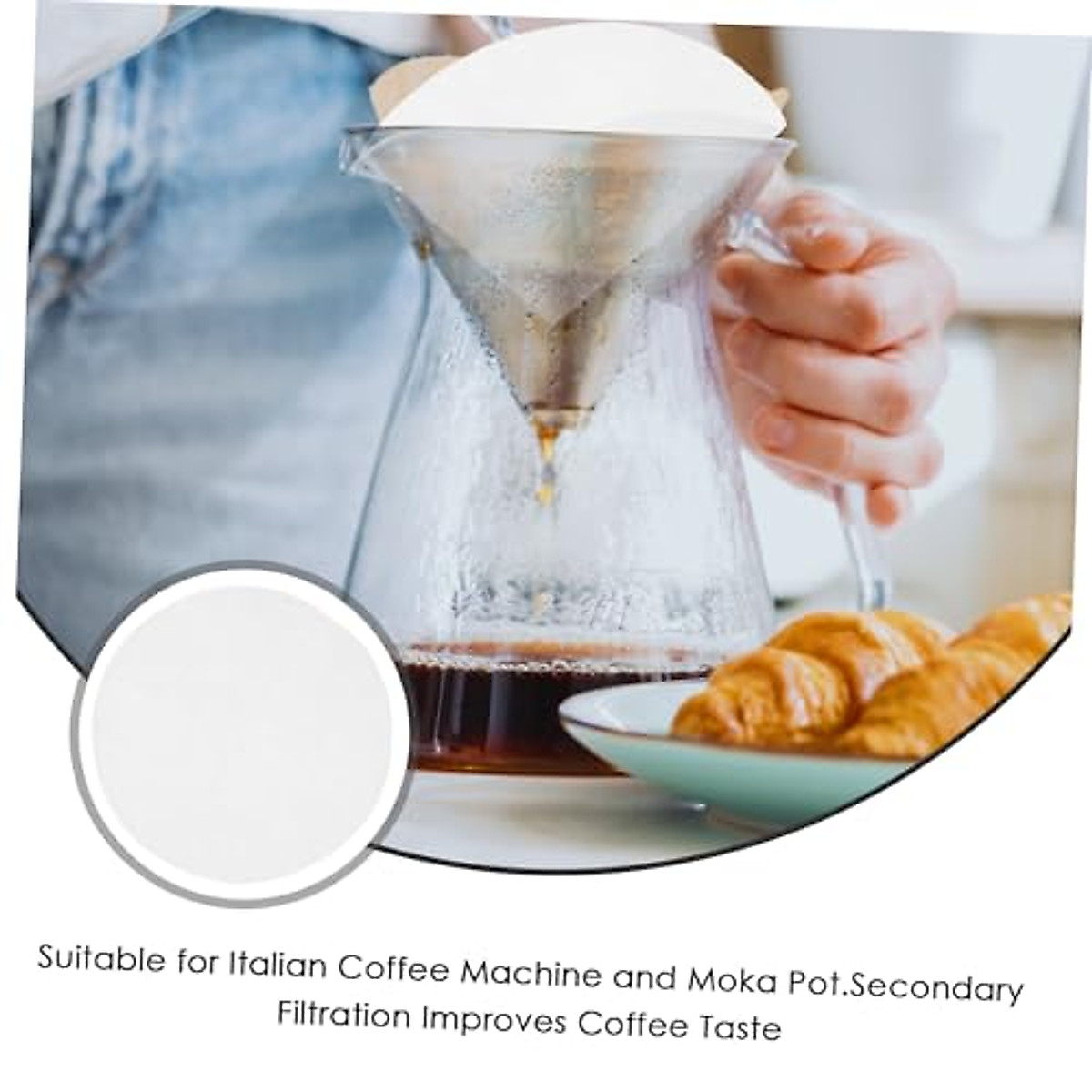 OSALADI 2 Boxes Coffee Filter Paper Tea Infuser Coffee Dripper Filter Coffee Strainer Paper Coffee Maker Filters Coffee Filtering Tool Coffee Maker Replacement Filters Wood Fiber White