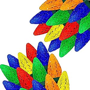 C9 Outdoor Christmas Lights 2 Pack 31ft 50 LED String Lights Connectable Commercial Grade Outdoor Indoor Xmas Decorative Light Strand for Christmas Trees Garden Patio Parties Decor Multicolor