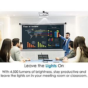 Optoma EH412x Professional 1080p Projector | 4,500 Lumens for Daytime Use in Meetings, Training and Classrooms | 15,000 Hour Lamp Life | 4K HDR Input | Built-in Speaker