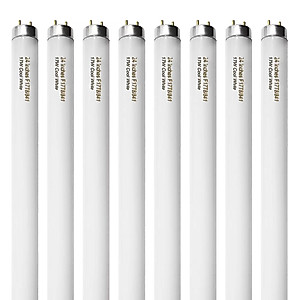 Konideke 8 Pack 24 inch F17T8 17 Watts Light Bulb 2 Foot Straight Fluorescent Tube T8 Tube Light Cool White 1400 Lumen G13 Medium Bi-Pin Cap 8 Count