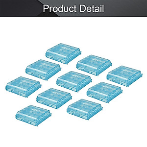 Bettomshin 4 x AA/AAA Battery Storage Case Holder Organizer Box Blue 10Pcs