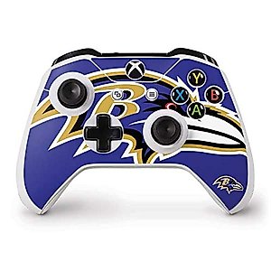 Skinit Decal Gaming Skin compatible with Xbox One S Controller - Officially Licensed NFL Baltimore Ravens Large Logo Design