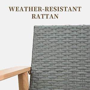 Domi Outdoor Wicker Patio Furniture Sets 4 Pieces, All-Weather Aluminum Rattan Padded Sofa Patio Conversation Sets with 2 Pillows for Porch Deck Garden(Khaki)