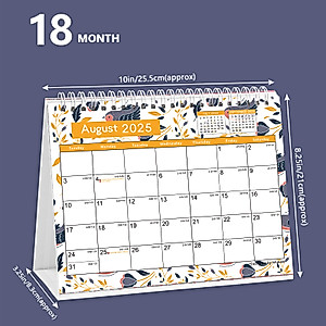 Desk Calendar 2023-2024, Monthly Desktop Calendar, Standing Flip Calendar with Thick Paper(Jan. 2023 - Jun. 2024, 10" x 8.25" ), Academic Year Standing Desk Calendar with Planner Stickers