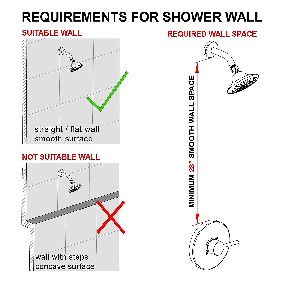 Egretshower Handheld Showerhead & Rain Shower Combo for Easy Reach, 27.5" Drill-free Stainless Steel Slide Bar, 5”of 5-setting Handheld Shower and Showerhead, with 5ft Hose -Brush Nickel