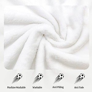 Soccer Blanket Warm Ultra-Soft Soccer Ball White and Black Throw Blankets 50X60 Inches Soccer Team Player Blankets Mom Gift for Girls Boys Kids Women Men