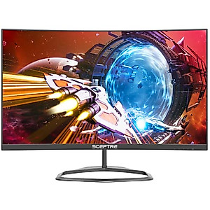 Sceptre Curved 24.5-inch Gaming Monitor up to 240Hz 1080p R1500 1ms DisplayPort x2 HDMI x2 Blue Light Shift Build-in Speakers, Machine Black 2023 (C255B-FWT240)