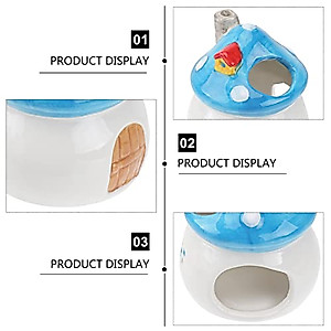 balacoo Ceramic Hamster Hideout Summer Cool Hamster Nest Mushroom Shape Pet Porcelain House for Mini Animals Guinea Pig Gerbil Ferret Syrian Hamster Chinchilla Rat