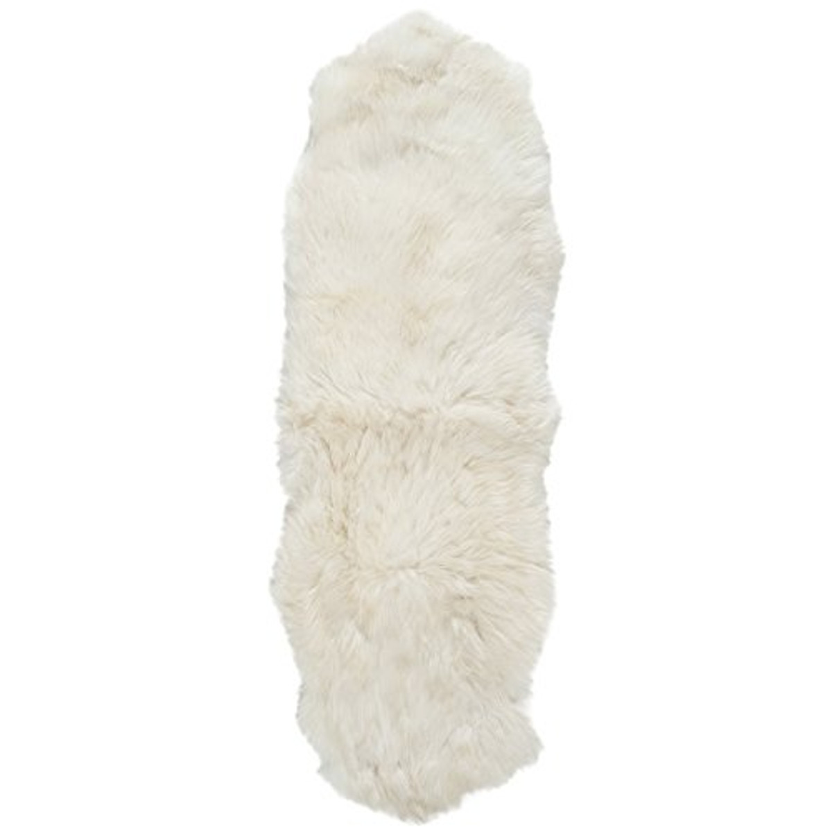 SAFAVIEH Sheep Skin Collection 4' x 6' Natural / White SHS211A Handmade Rustic Glam Genuine Pelt 3.4-inch Extra Thick Area Rug