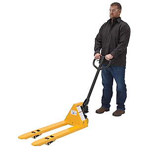Vestil PM1-1532-MINI Steel Mini Hand Pallet Truck 45 in. x 15 in. x 45 in. 1100 Lb. Capacity Yellow