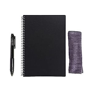 Smart Reusable Notebook A5 Wire Binding Notepad with 1 Erasable Pen Bookmark 30 Sheets Thick Waterproof Paper Journal Drawing Book Memo Writing Sketch Pad Diary Notebook for Study Working Travelling