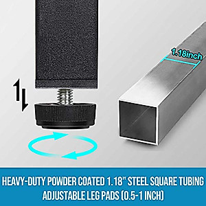 Aquzee Computer Desk with Hutch and Bookshelf, 47 Inches Black Home Office Desk with Space Saving Design, Metal Legs Table Desk with Upper Storage Shelves for Study Writing/Workstation, Easy Assemble